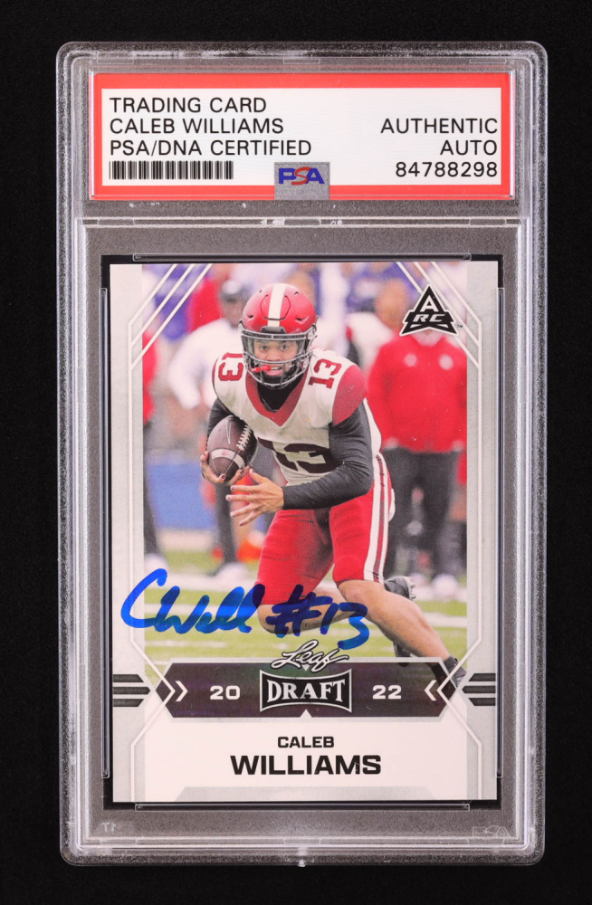 Caleb Williams Signed 2022 Leaf Draft Retail #5 RC (PSA) | Pristine Auction