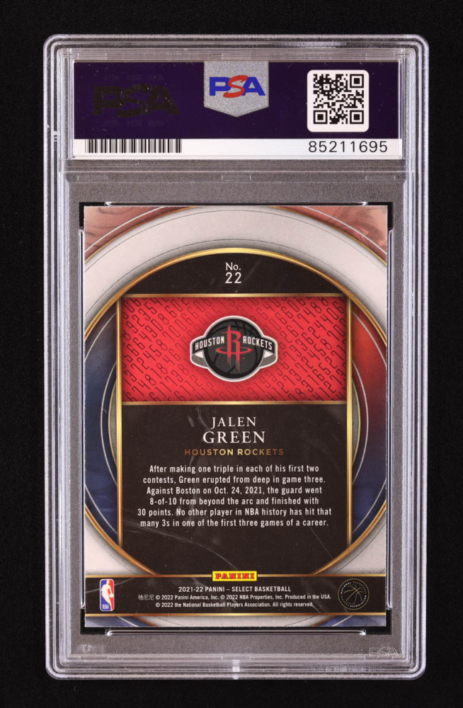 Jalen Green Signed 2021-22 Select Numbers #22 (PSA | Autograph Graded ...