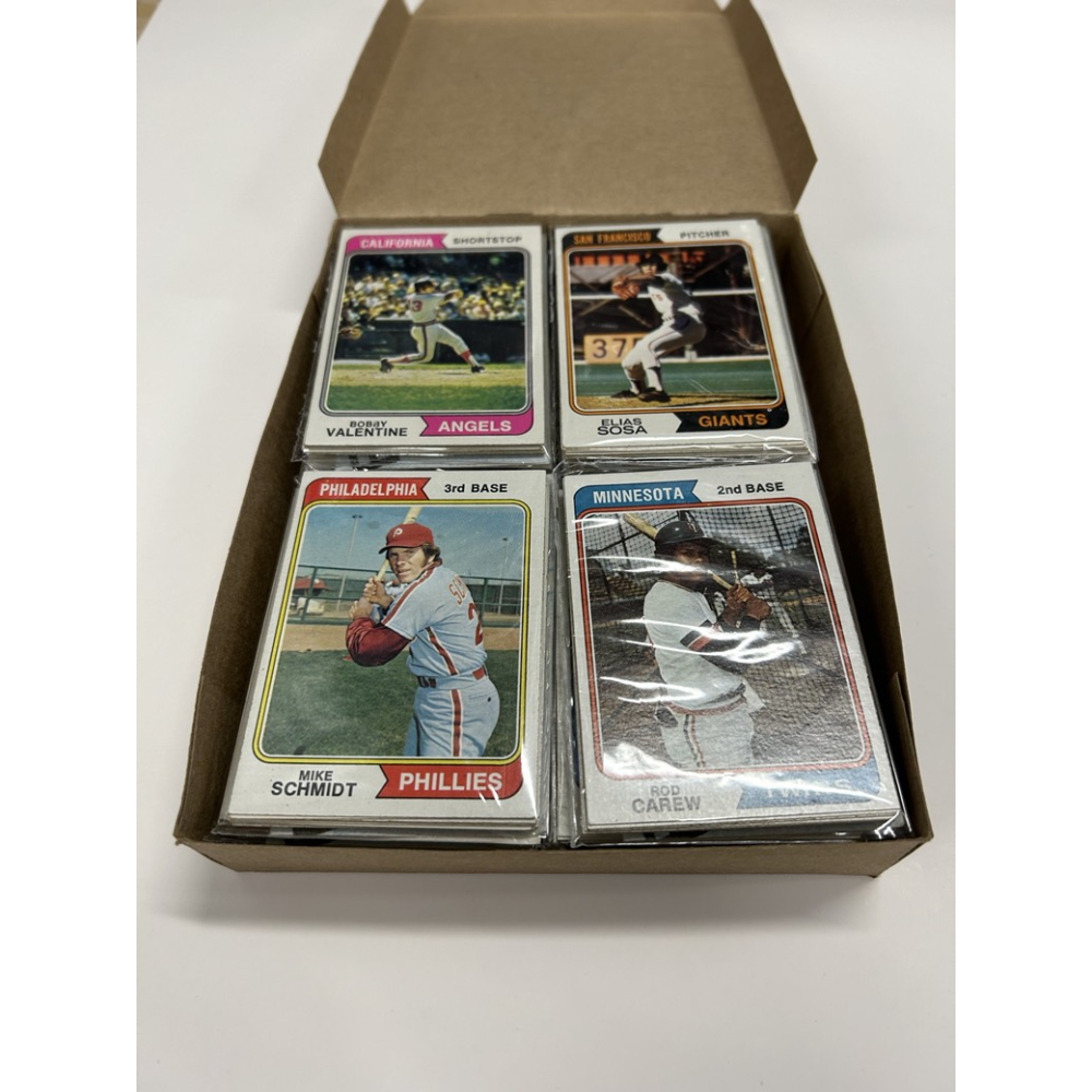 1974 Topps Baseball Cello Fun Pack Vending Box With (20) Packs