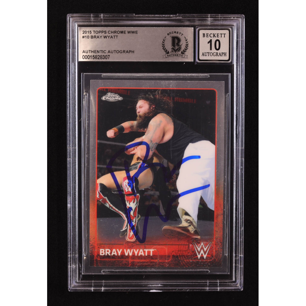 Bray Wyatt Signed 2015 Topps Chrome WWE #10 (BGS | Autograph Graded BGS ...
