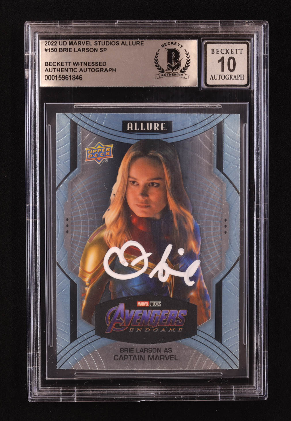 Brie Larson Signed 2022 Upper Deck Marvel Studios Allure #150 / Captain ...