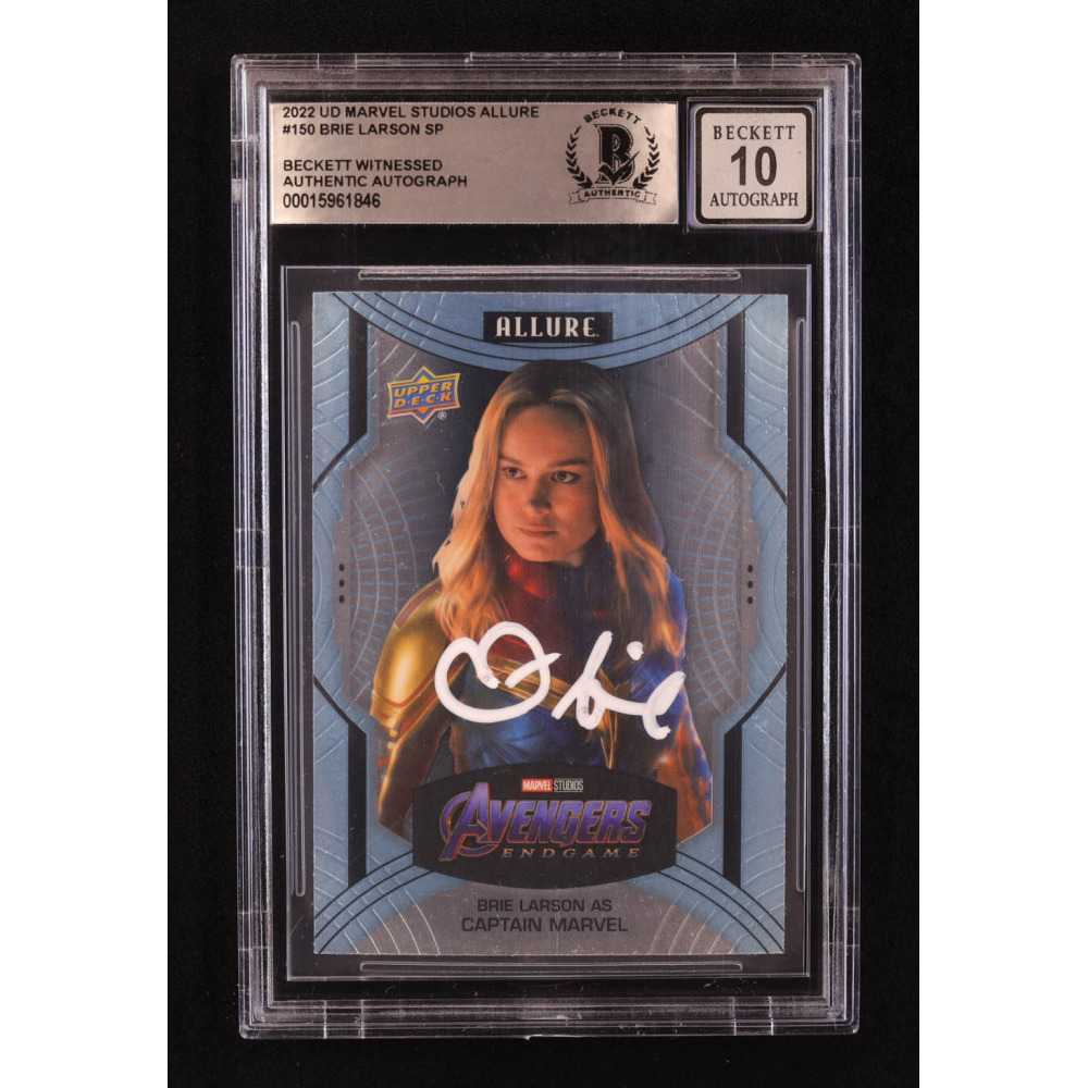 Brie Larson Signed 2022 Upper Deck Marvel Studios Allure #150 / Captain ...