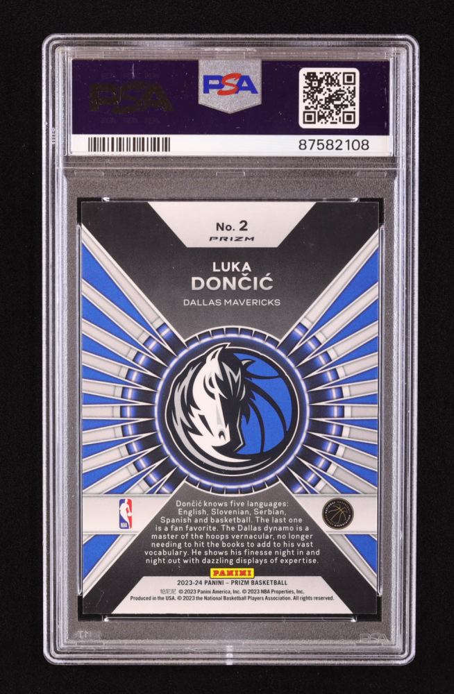 Luka Doncic 2023-24 Panini Prizm Dominance Prizms Green #2 (PSA 10) | Pristine Auction