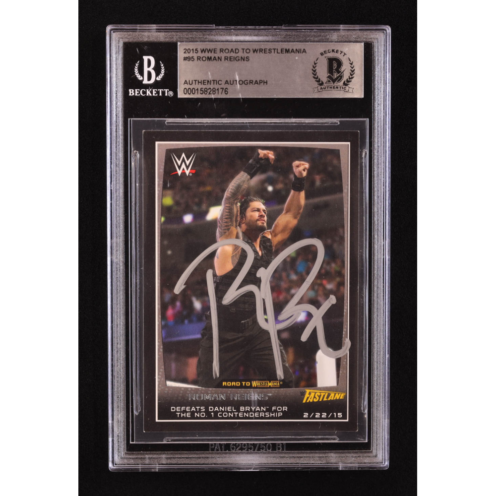 Roman Reigns Signed 2015 Topps WWE Road to WrestleMania #95 (BGS ...