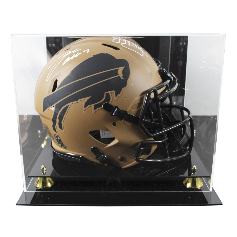 Jim Kelly & Josh Allen Signed Bills Full-Size Authentic On-Field Salute ...
