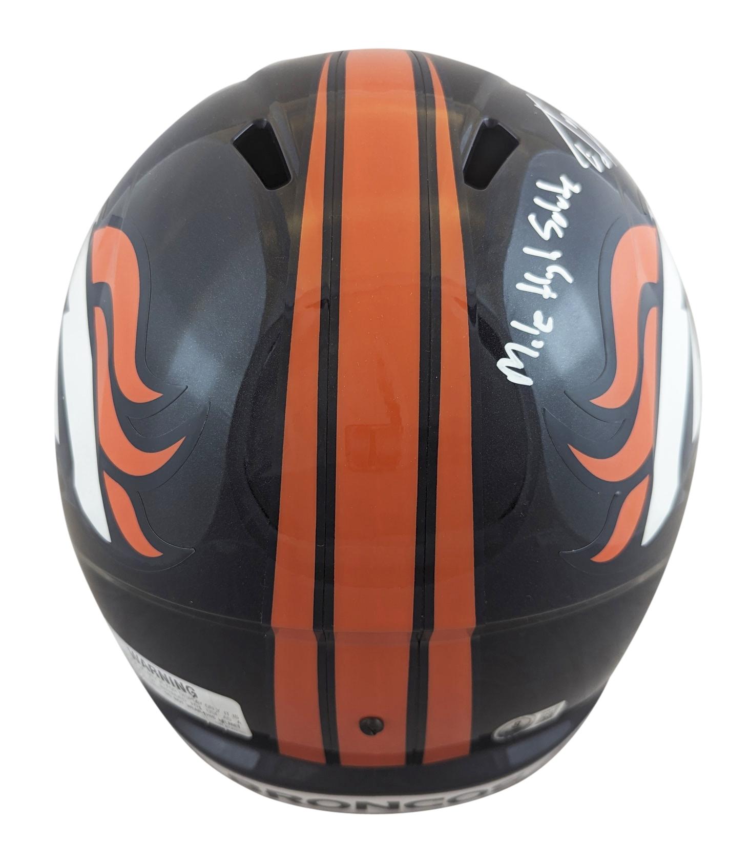 Ed McCaffrey Signed Broncos Full-Size Speed Helmet Inscribed "Mile High ...