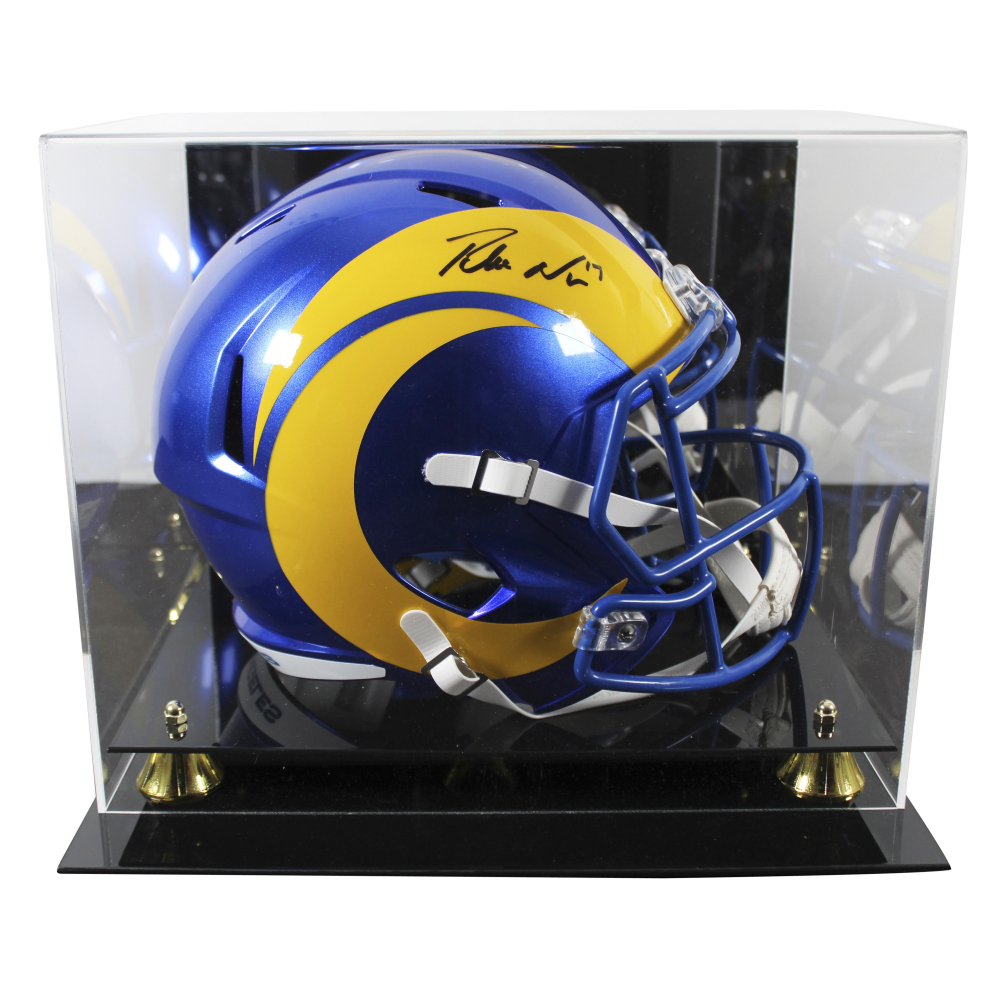 Puka Nacua Signed Rams Full-Size Speed Helmet with Display Case ...