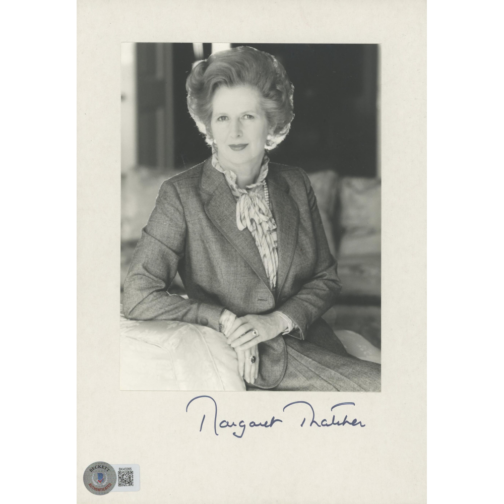 Margaret Thatcher Signed 6.5x9.5 Mounted Photo (Beckett) | Pristine Auction