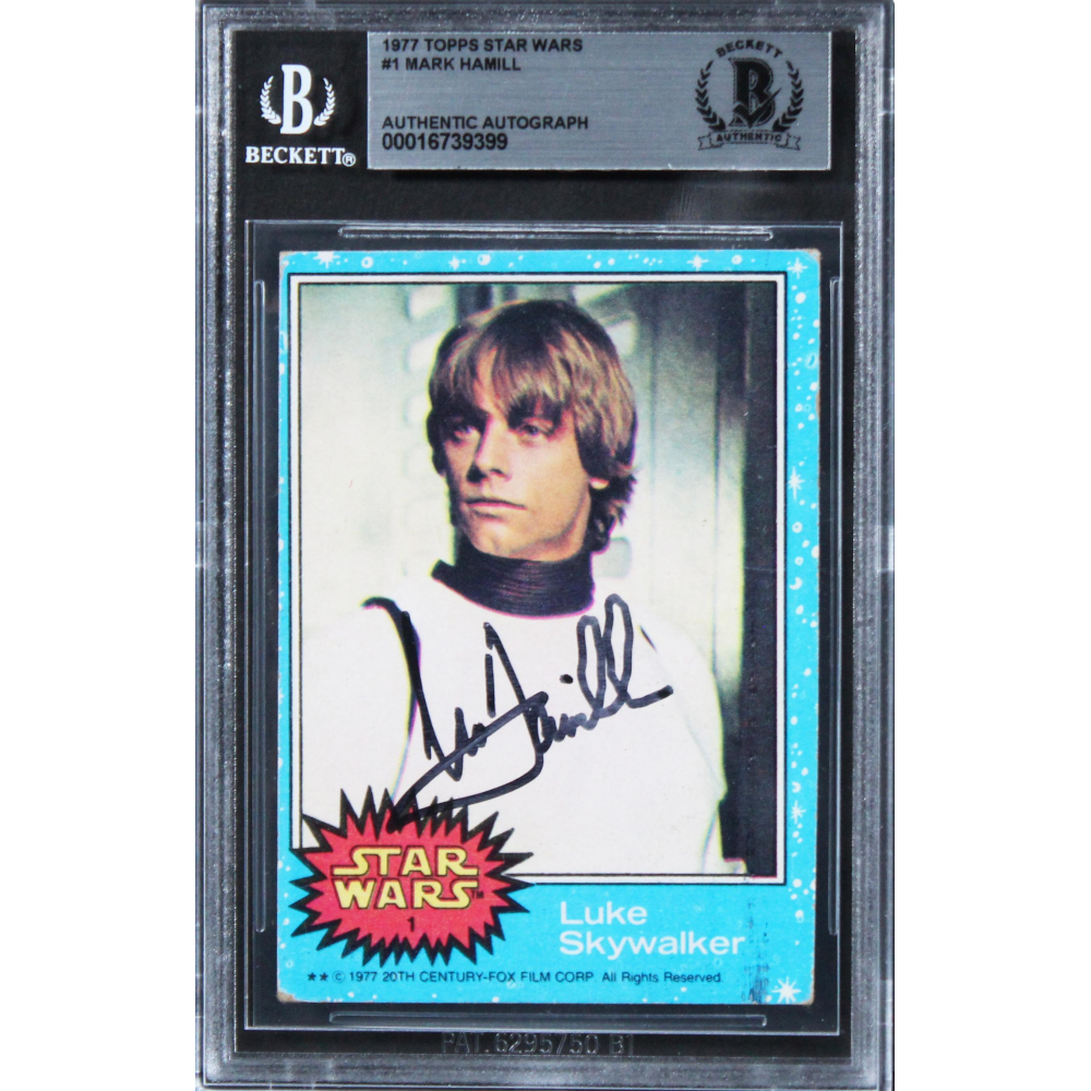 Mark Hamill Signed Luke Skywalker 1977 Topps Star Wars #1 (BGS ...