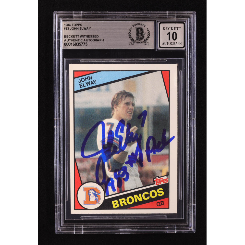 John Elway Signed 1984 Topps #63 RC (BGS | Autograph Graded BGS 10 ...