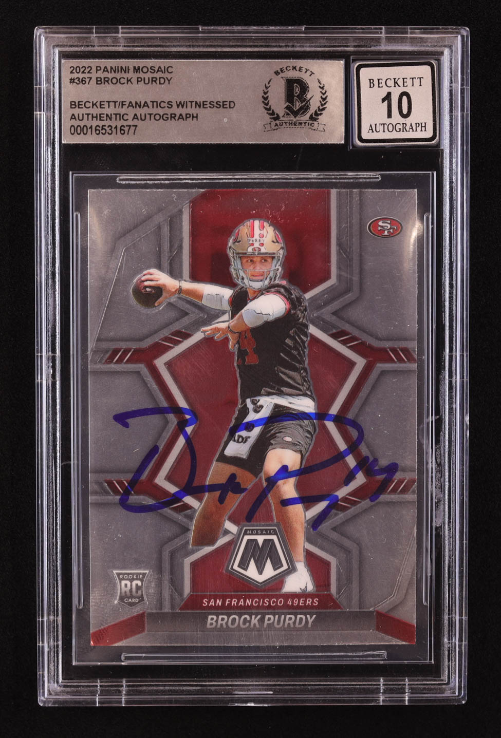 Brock Purdy Signed 2022 Panini Mosaic #367 RC (BGS | Autograph Graded ...