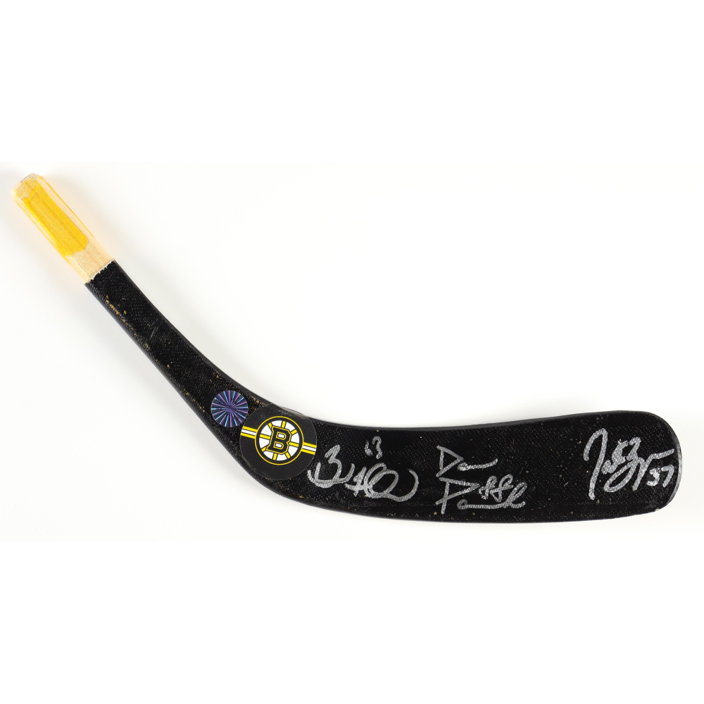 Brad Marchand, Patrice Bergeron & David Pastrnak Signed Hockey Stick ...