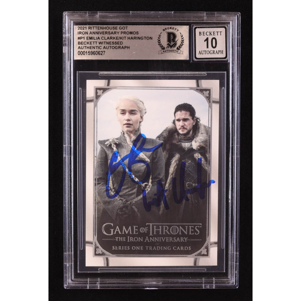 Emilia Clark & Kit Harington Signed 2021 Rittenhouse Game of Thrones ...