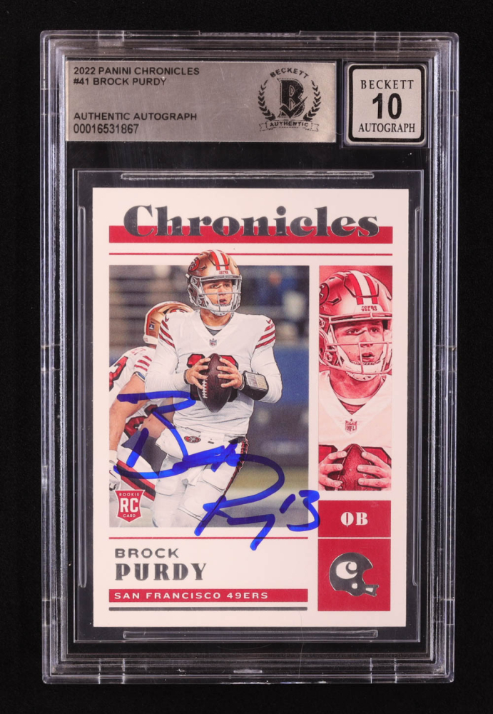 Brock Purdy Signed 2022 Panini Chronicles #41 RC (BGS | Autograph ...