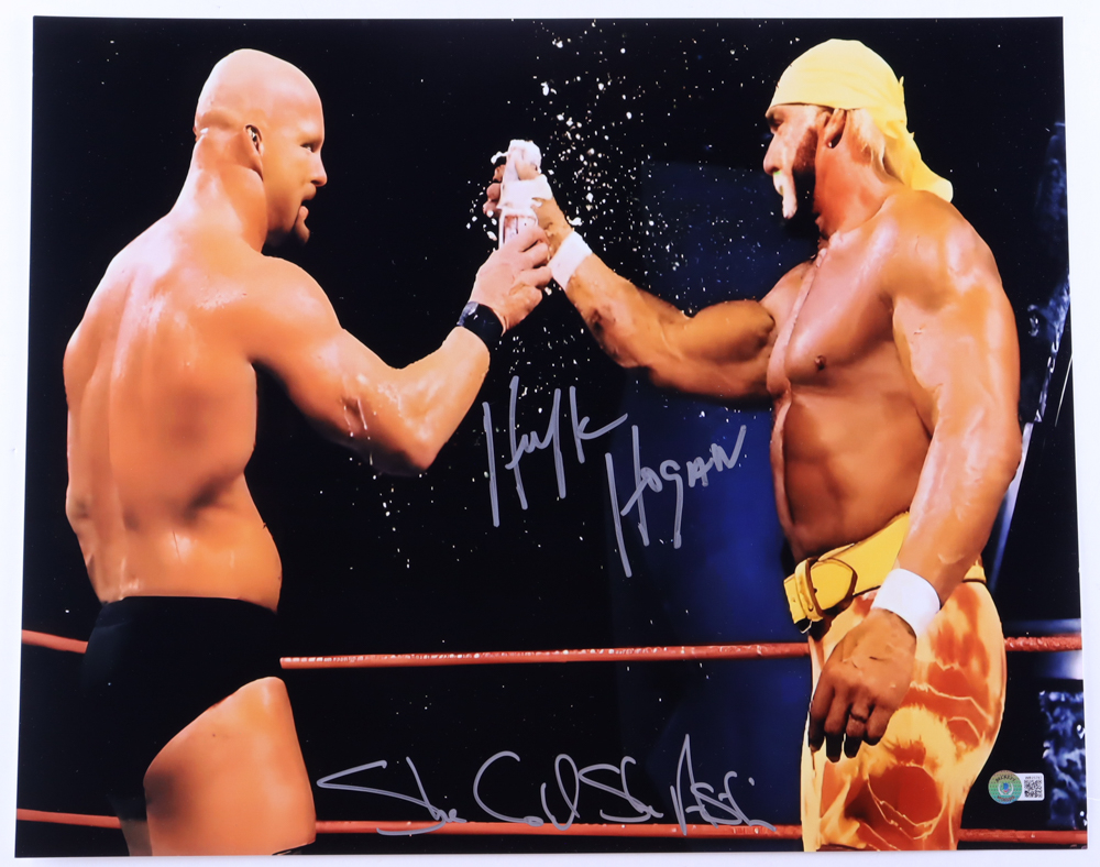 Hulk Hogan & "Stone Cold" Steve Austin Signed WWE 16x20 Photo (Beckett ...
