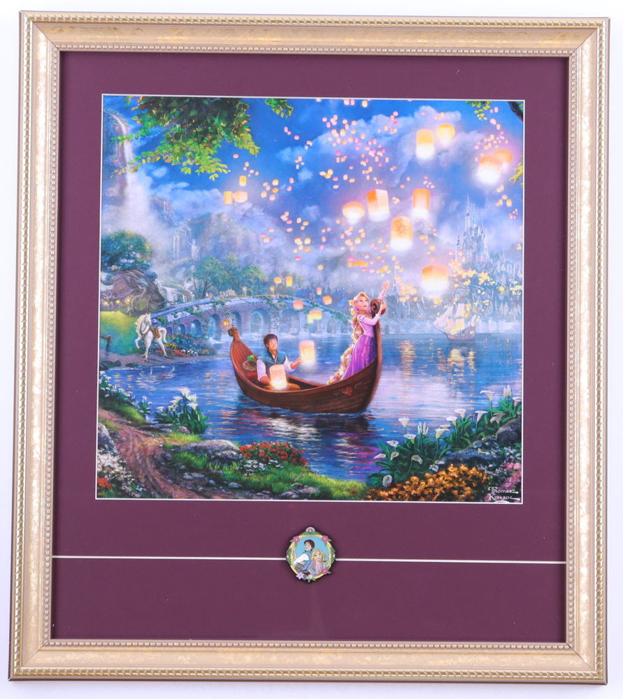 Thomas Kinkade "Tangled" Custom Framed Print Display with Disney ...
