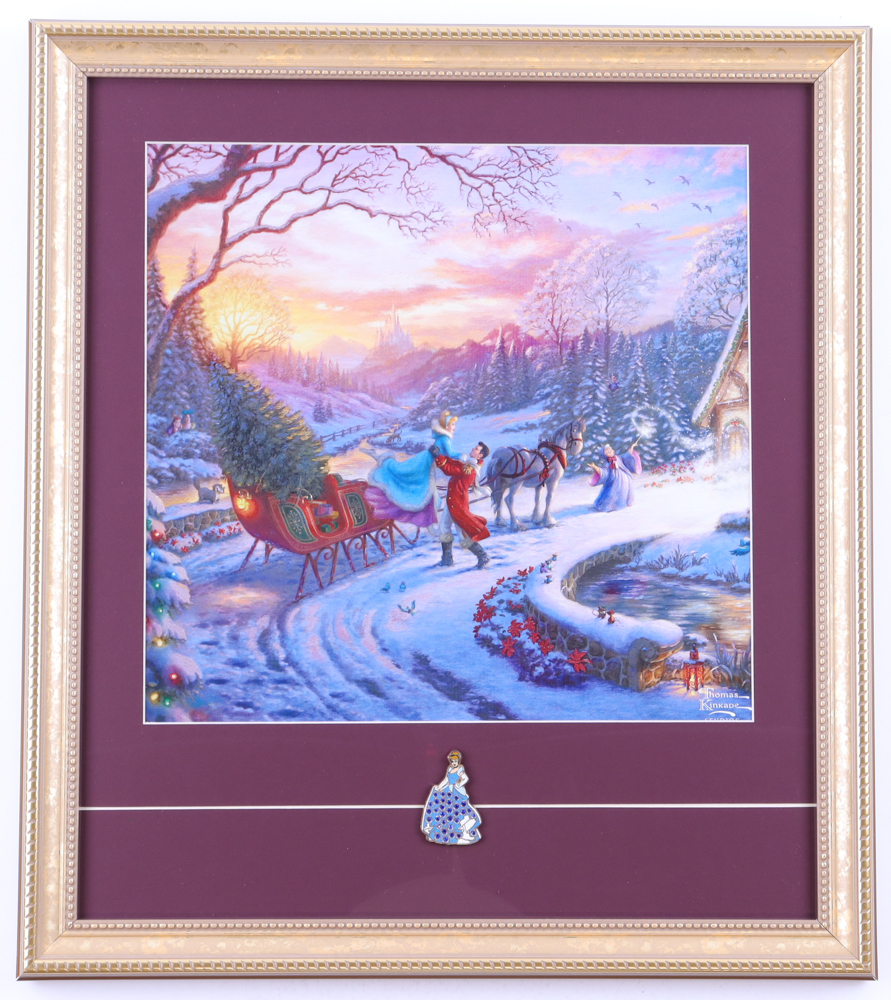 Thomas Kinkade "Cinderella Winter" Custom Framed Print Display With ...