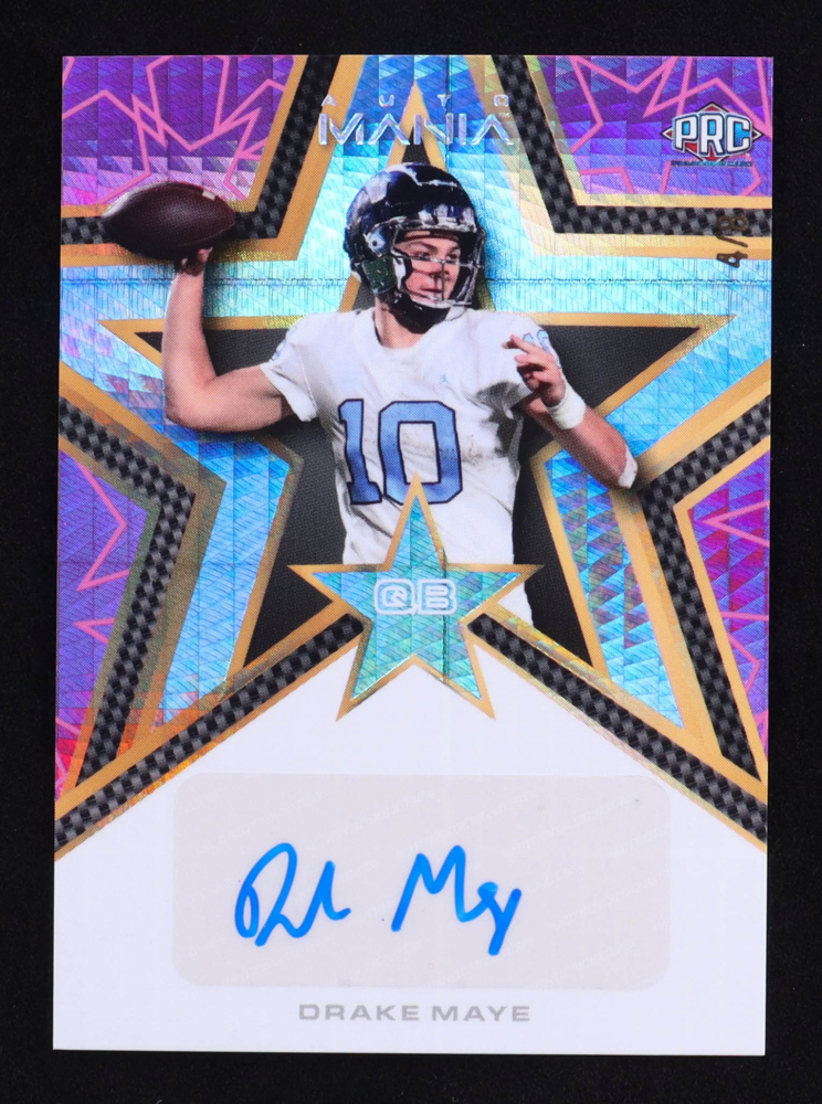 Drake Maye 2023 Wild Card Auto Mania Pro Look Diamond Lava Lavender # ...