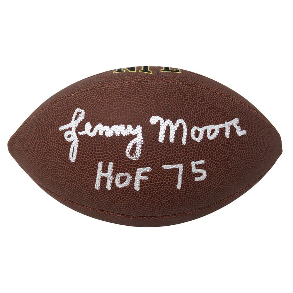 Lenny Moore Signed NFL Football Inscribed "HOF 75" (Schwartz ...