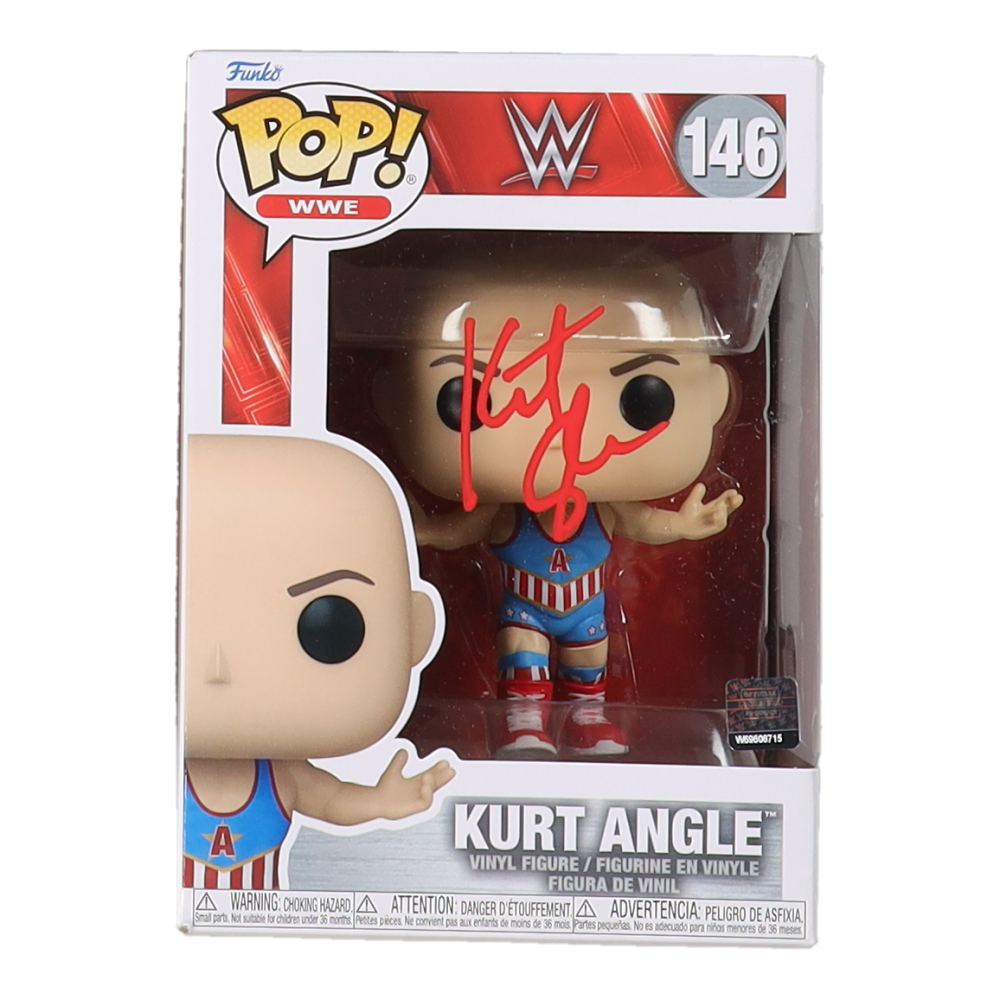 Kurt Angle Signed WWE #146 Funko Pop! Vinyl Figure (Beckett) | Pristine ...