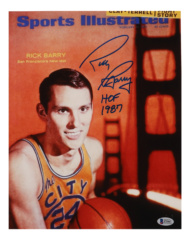 Rick Barry Signed Warriors 11x14 Photo Inscribed "HOF 1987" (Beckett ...