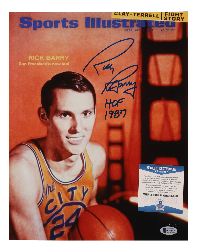 Rick Barry Signed Warriors 11x14 Photo Inscribed "HOF 1987" (Beckett ...