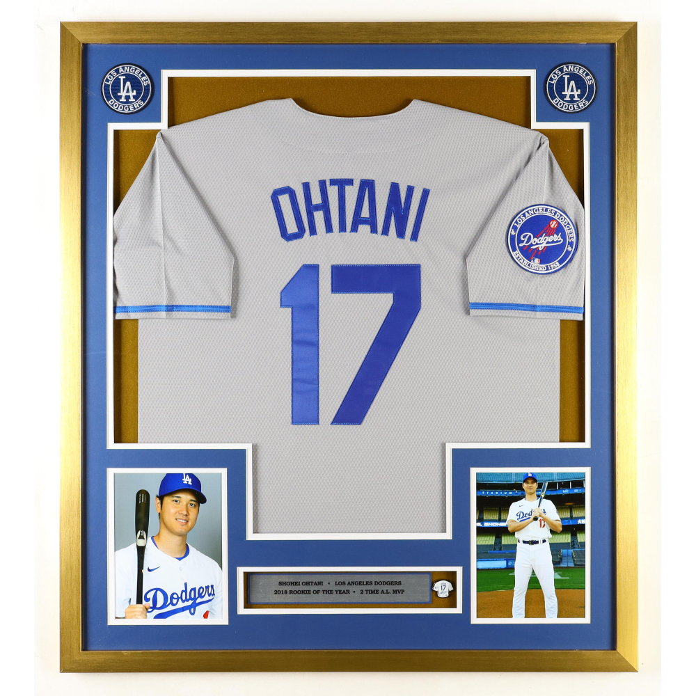 Shohei Ohtani Dodgers Custom Framed Jersey Display With Dodgers Ohtani ...