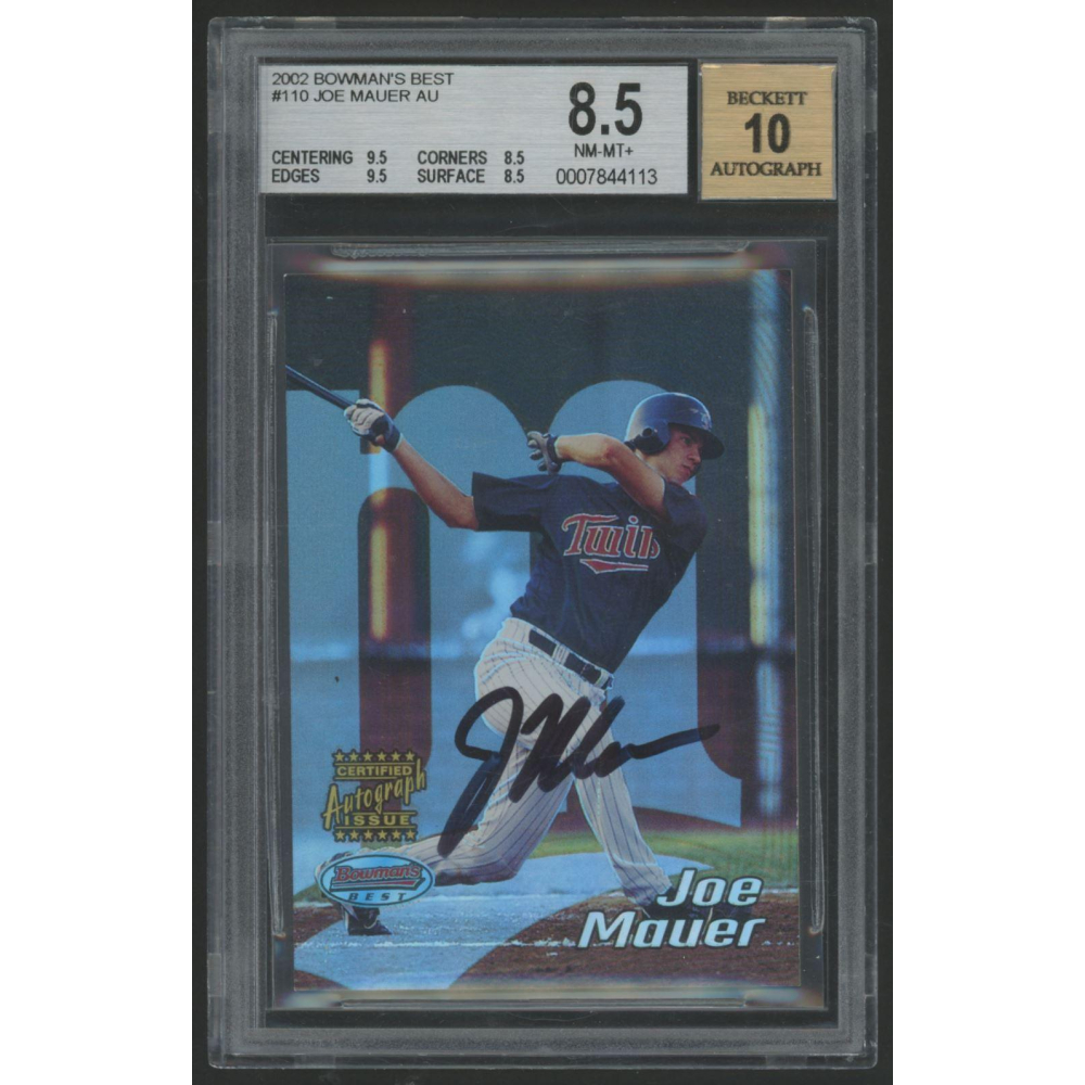Joe Mauer 2002 Bowman's Best Autographs #110 RC (BGS 8.5 | Autograph ...
