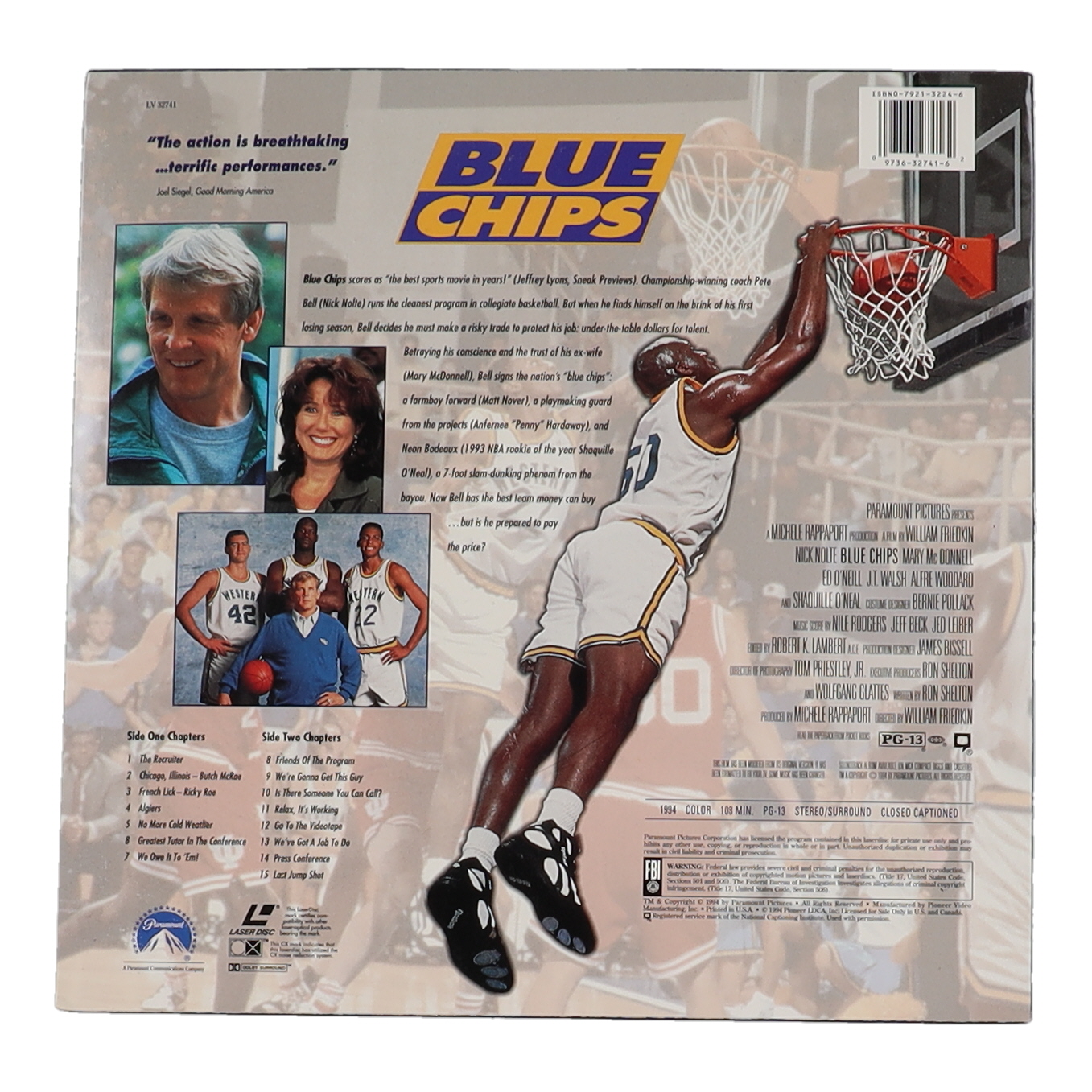 Shaquille O'Neal Signed "Blue Chips" LaserDisc Album (Beckett ...