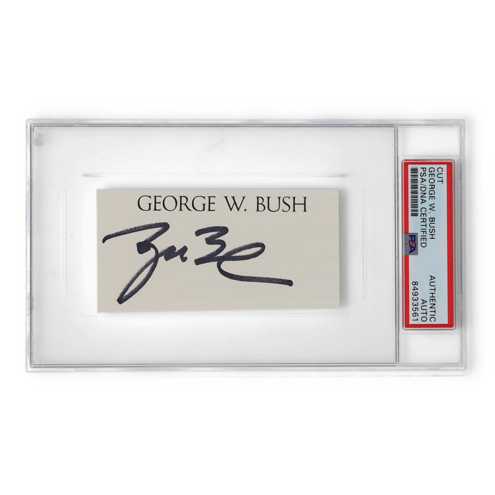 George W. Bush Signed Cut (PSA) | Pristine Auction