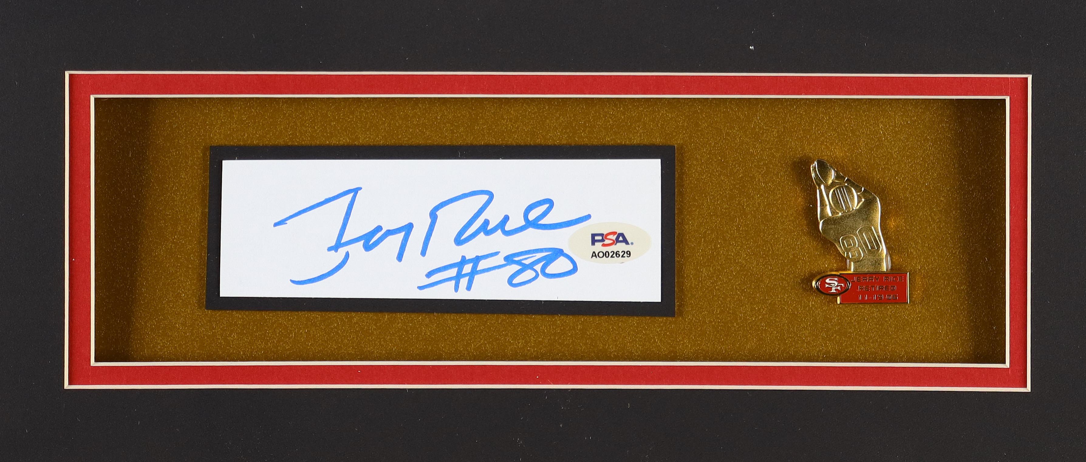 Jerry Rice Signed Custom Framed Cut Display with Jersey With Player ...