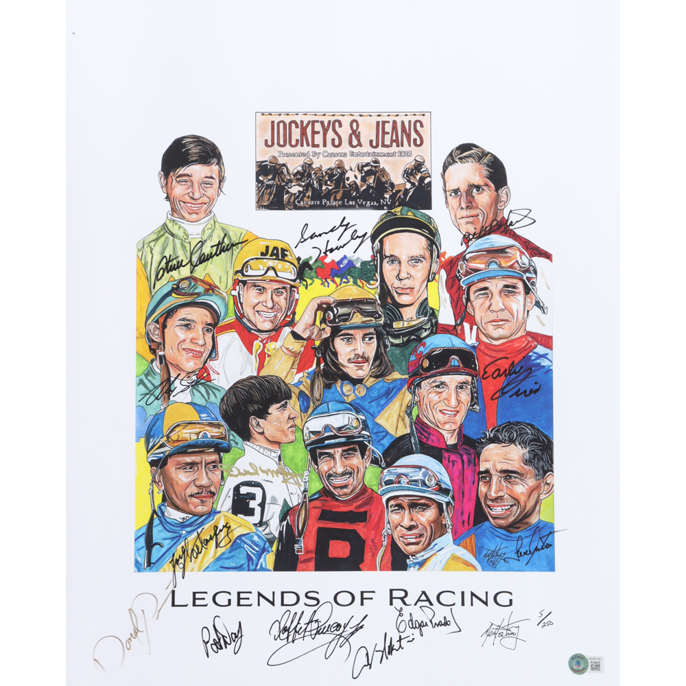 Legends of Racing 17x21 LE Lithograph Signed By (13) With Laffit Pincay ...