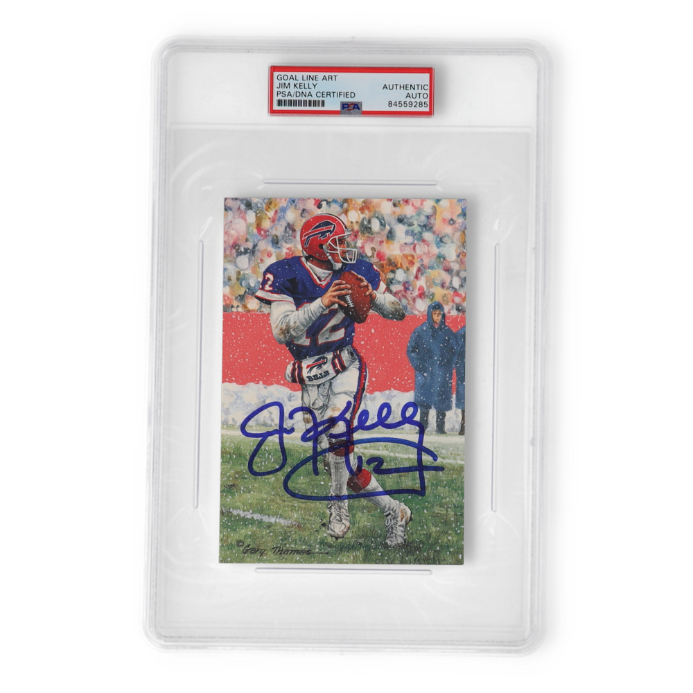 Jim Kelly Signed LE 2002 Goal Line Art Pro Football Hall of Fame Art ...