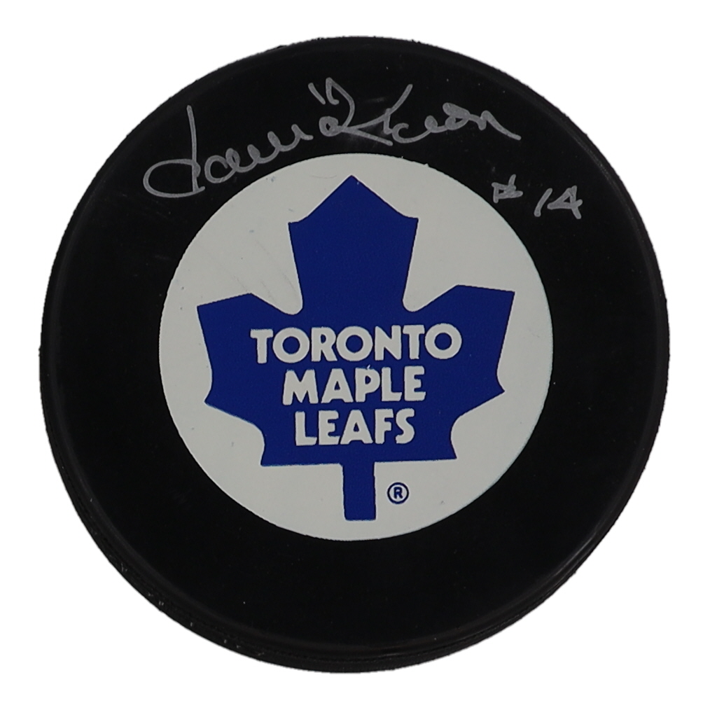 Dave Keon Signed Maple Leafs Logo Hockey Puck (PSA) | Pristine Auction