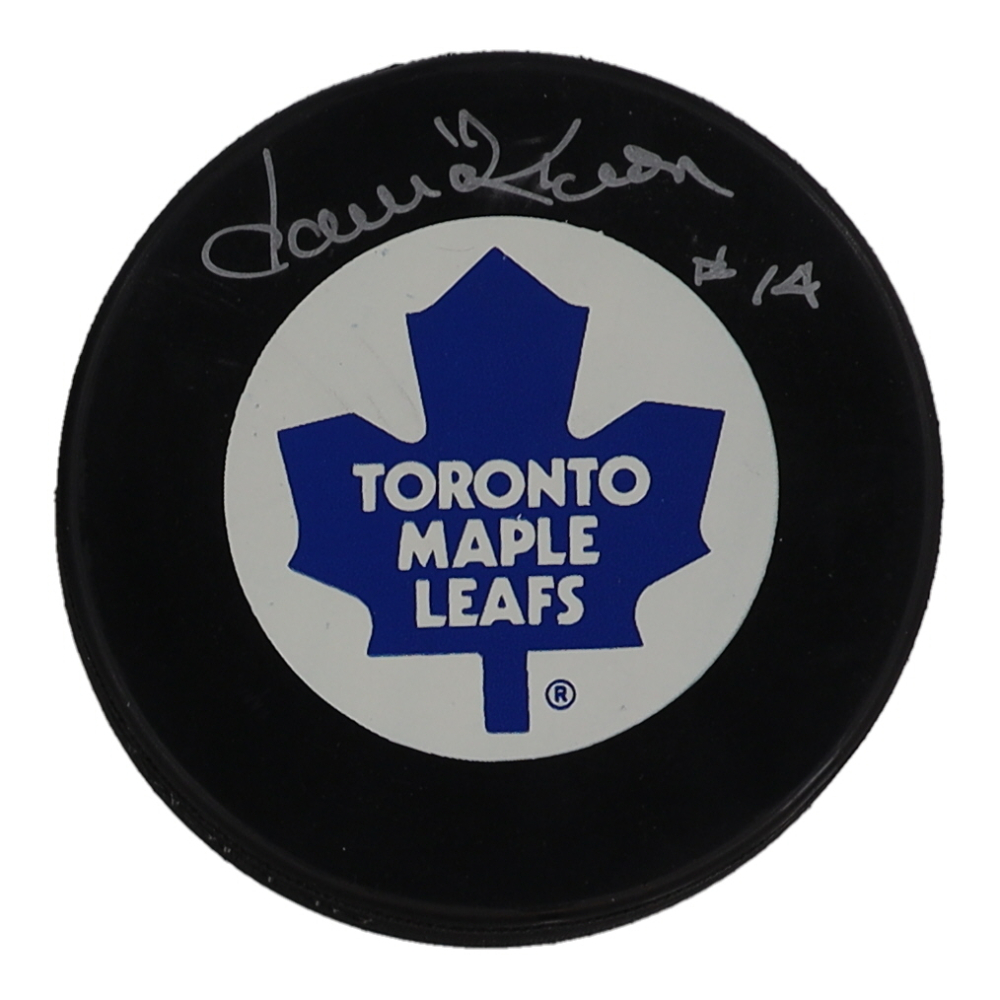 Dave Keon Signed Maple Leafs Logo Hockey Puck (PSA) | Pristine Auction