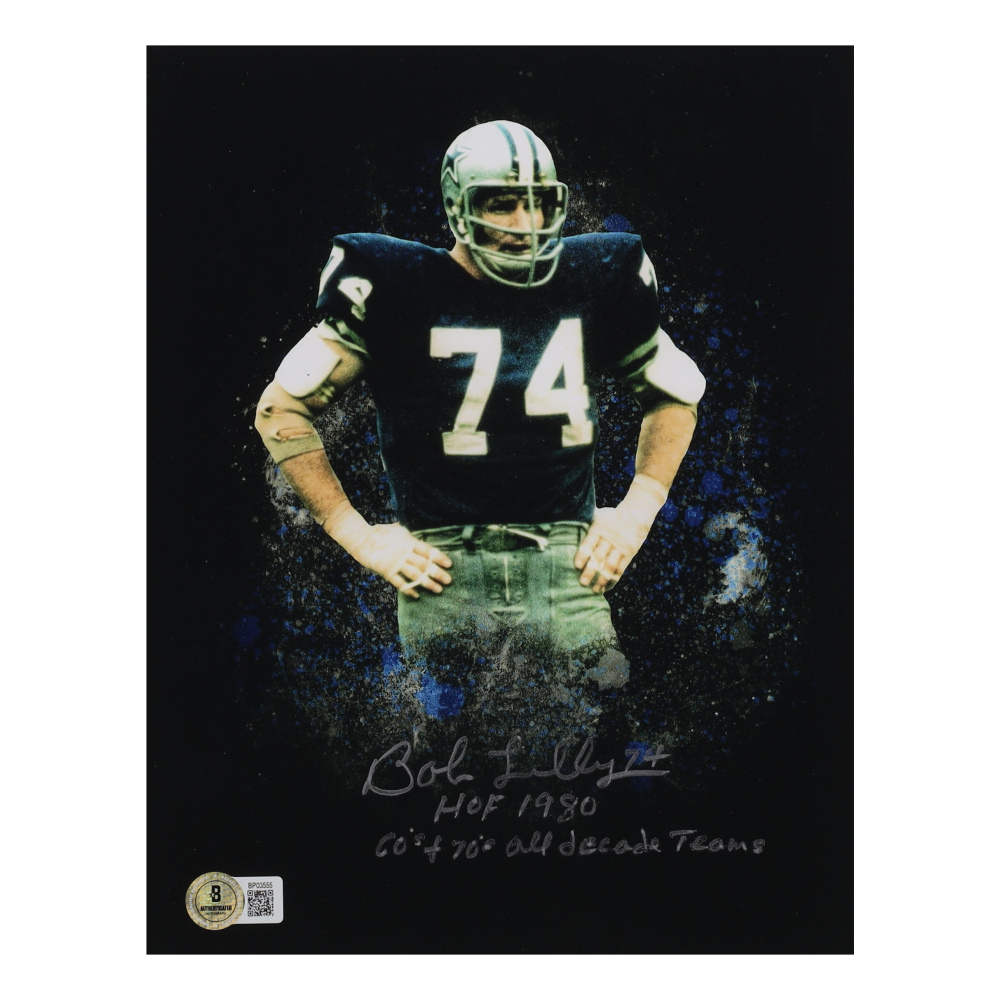 Bob Lilly Signed Cowboys 8x10 Photo Inscribed "HOF 80" & "60's + 70's ...