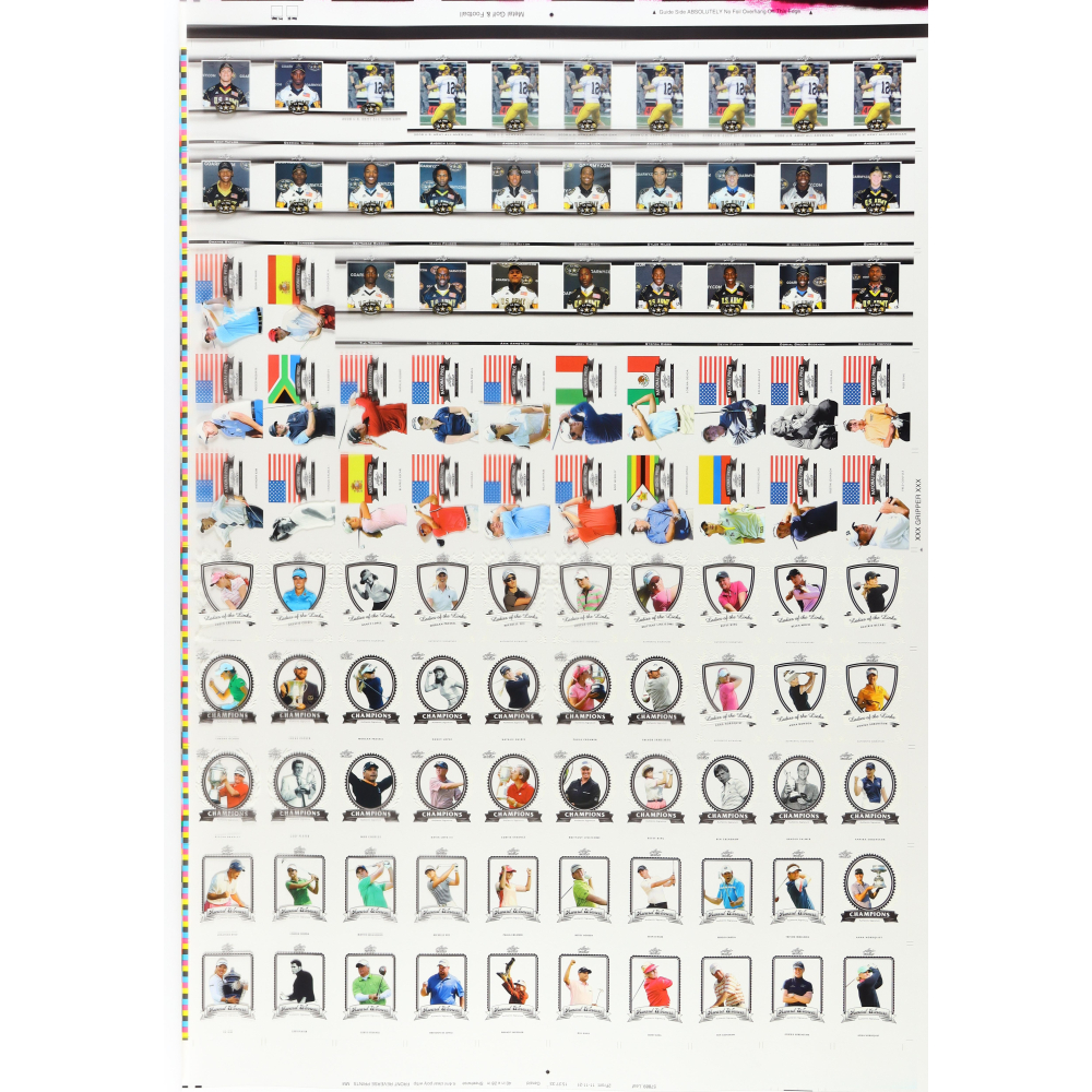 Uncut Front Sheet of (100) 2012 Leaf Golf Cards | Pristine Auction