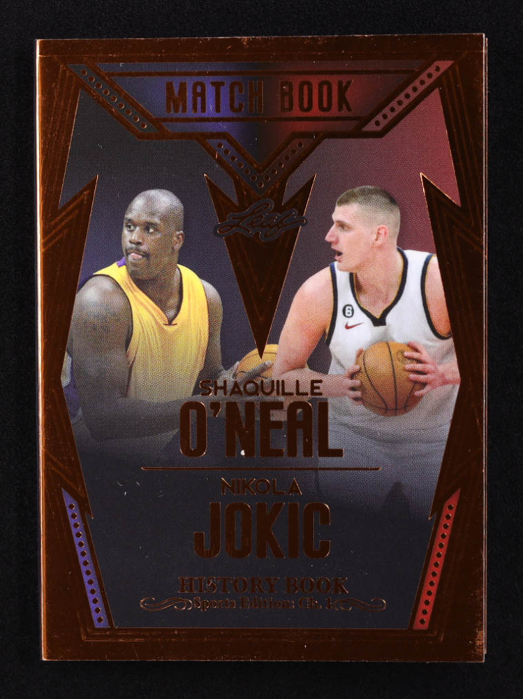 Shaquille O'Neal / Nikola Jokic 2024 Leaf History Book Sports Edition Chapter One Match Book ...