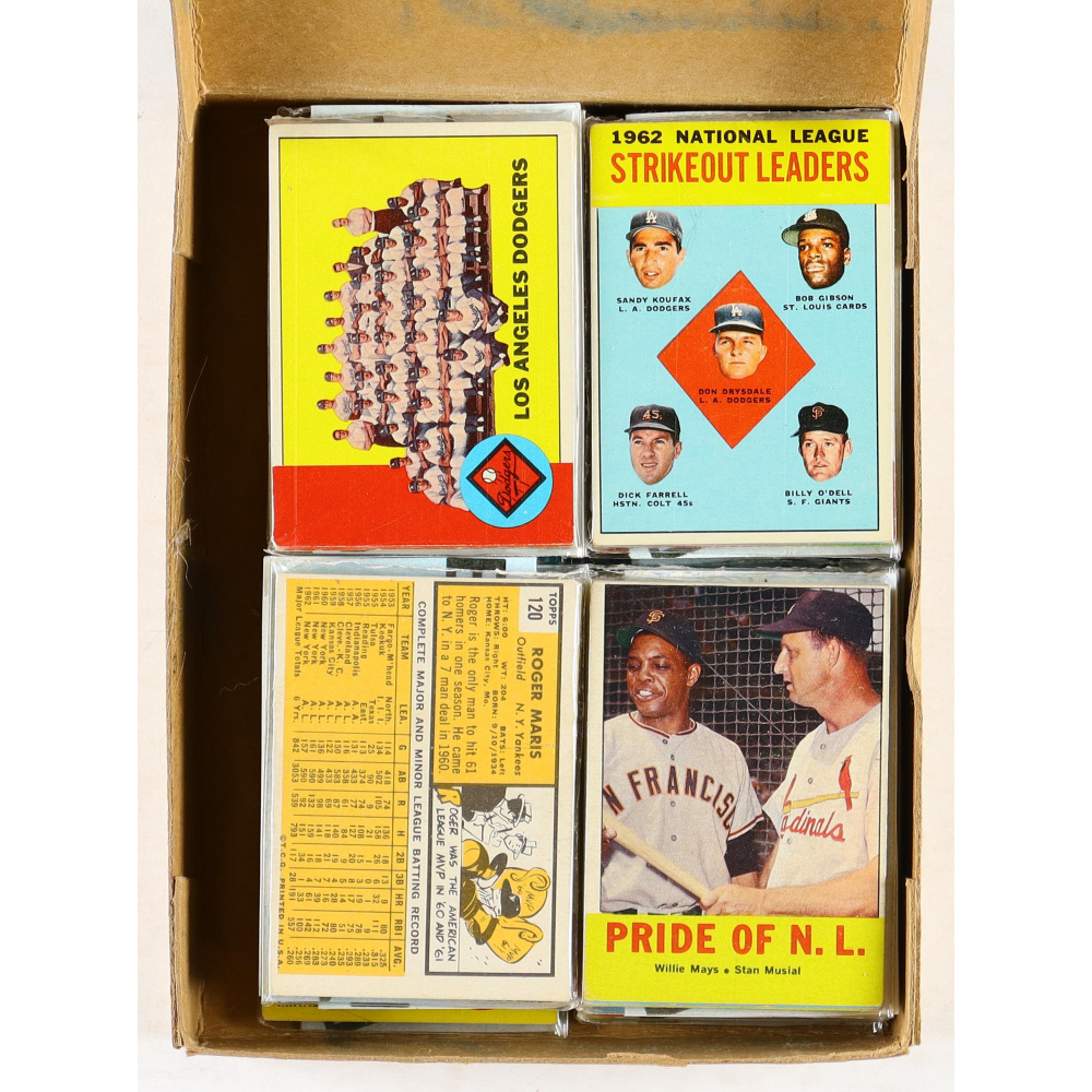 1963 Topps Baseball Cello Fun Pack Vending Box with (20) Packs ...