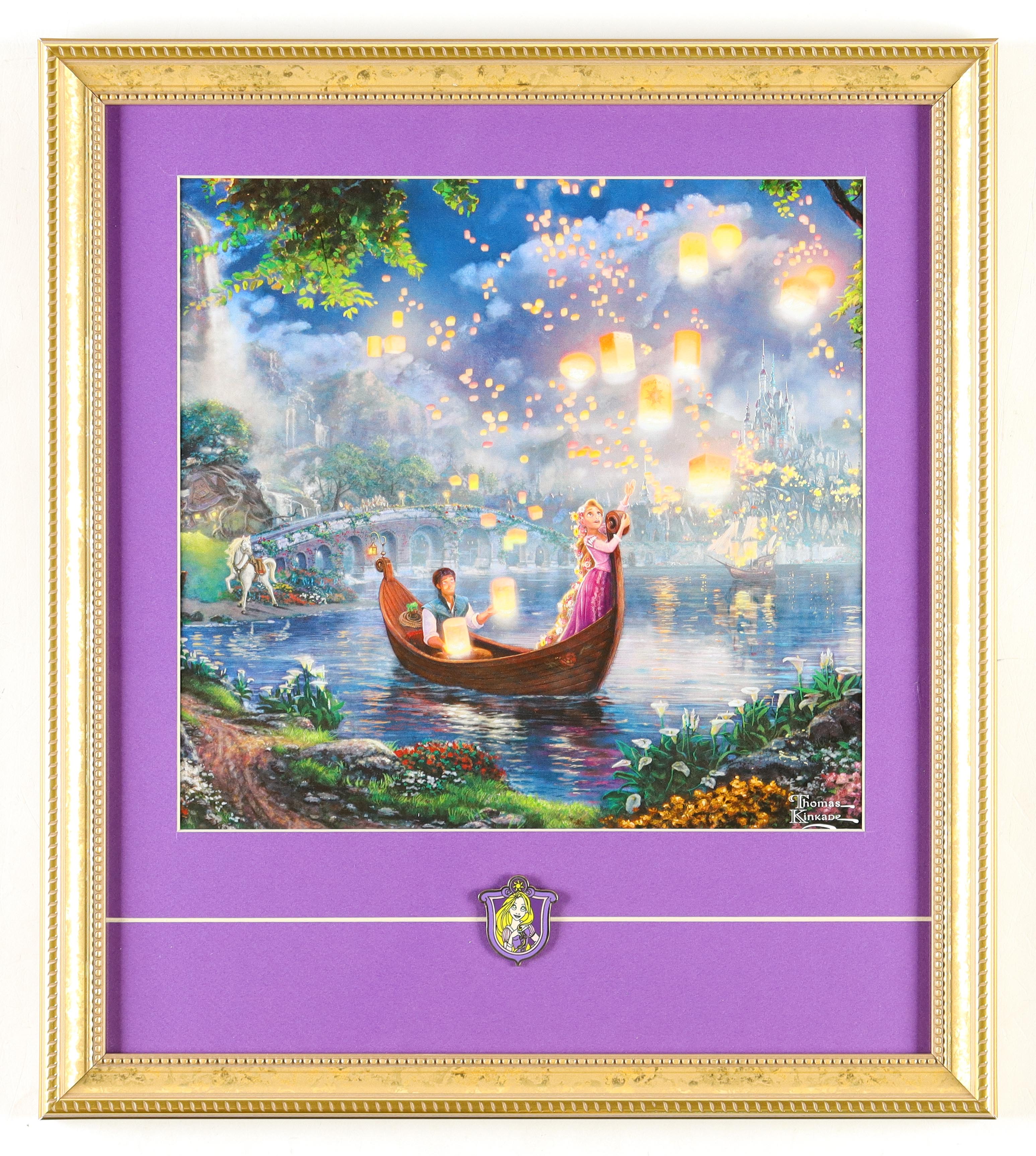 Thomas Kinkade "Tangled" Custom Framed Print Display with Disney ...