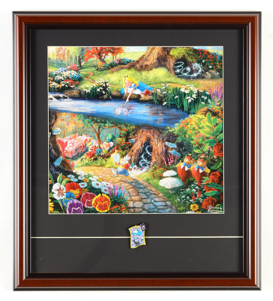 Thomas Kinkade "Alice In Wonderland" Custom Framed Print Display With ...