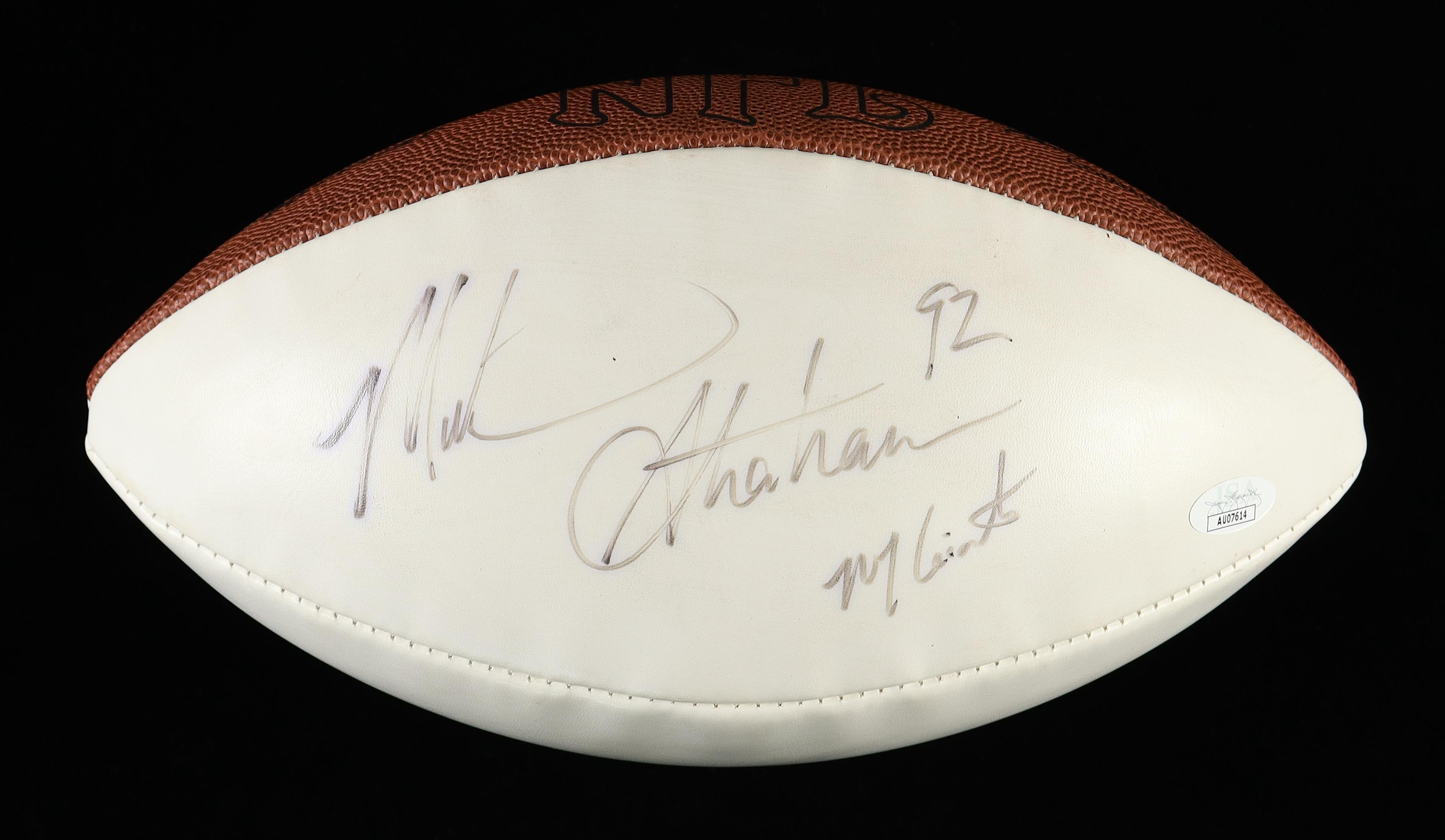 Michael Strahan Signed NFL Football With Acrylic Display Case Inscribed ...