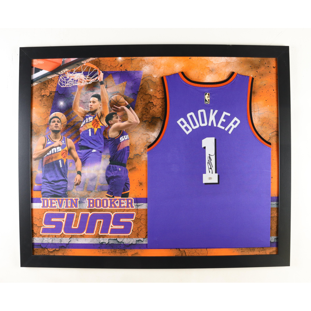 Devin Booker Signed Custom Framed Jersey Display (PSA) | Pristine Auction