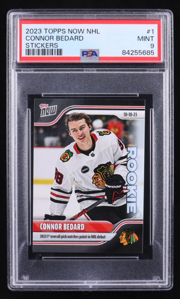 Connor Bedard 2023-24 Topps Now Stickers #1 RC (PSA 9) | Pristine Auction