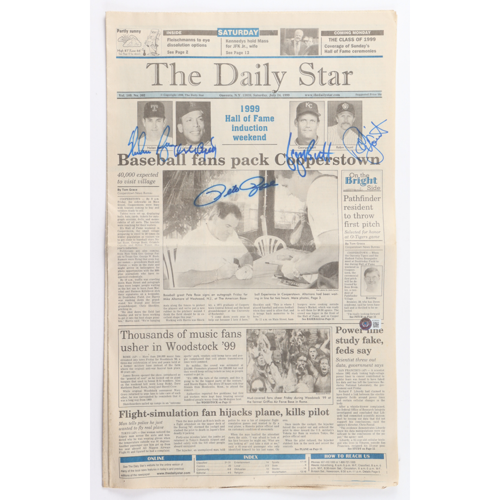 1999 "The Daily Star" Newspaper Signed By (5) With Nolan Ryan, Orlando ...