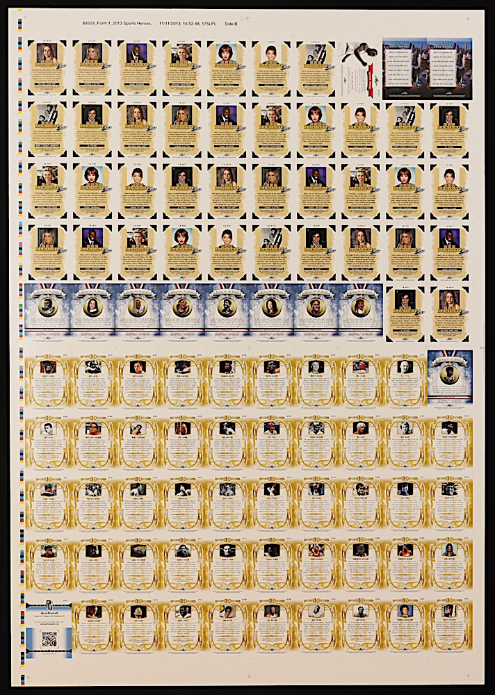 Uncut Sheet of (100) 2013 Leaf Sports Heroes Cards | Pristine Auction