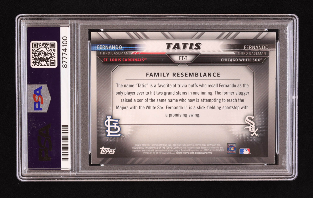 Fernando Tatis Jr. & Fernando Tatis Sr. Signed 2016 Bowman Family Tree ...