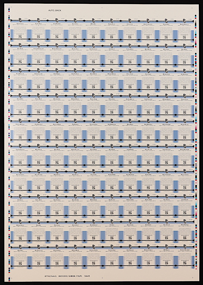 Uncut Sheet of (100) 2013 Leaf Perfect Game Cards | Pristine Auction