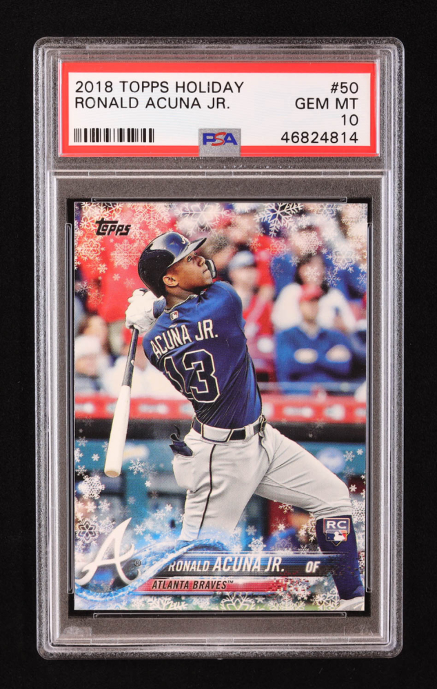 Ronald Acuna Jr. 2018 Topps Walmart Holiday Snowflake #HMW50 RC RC (PSA ...