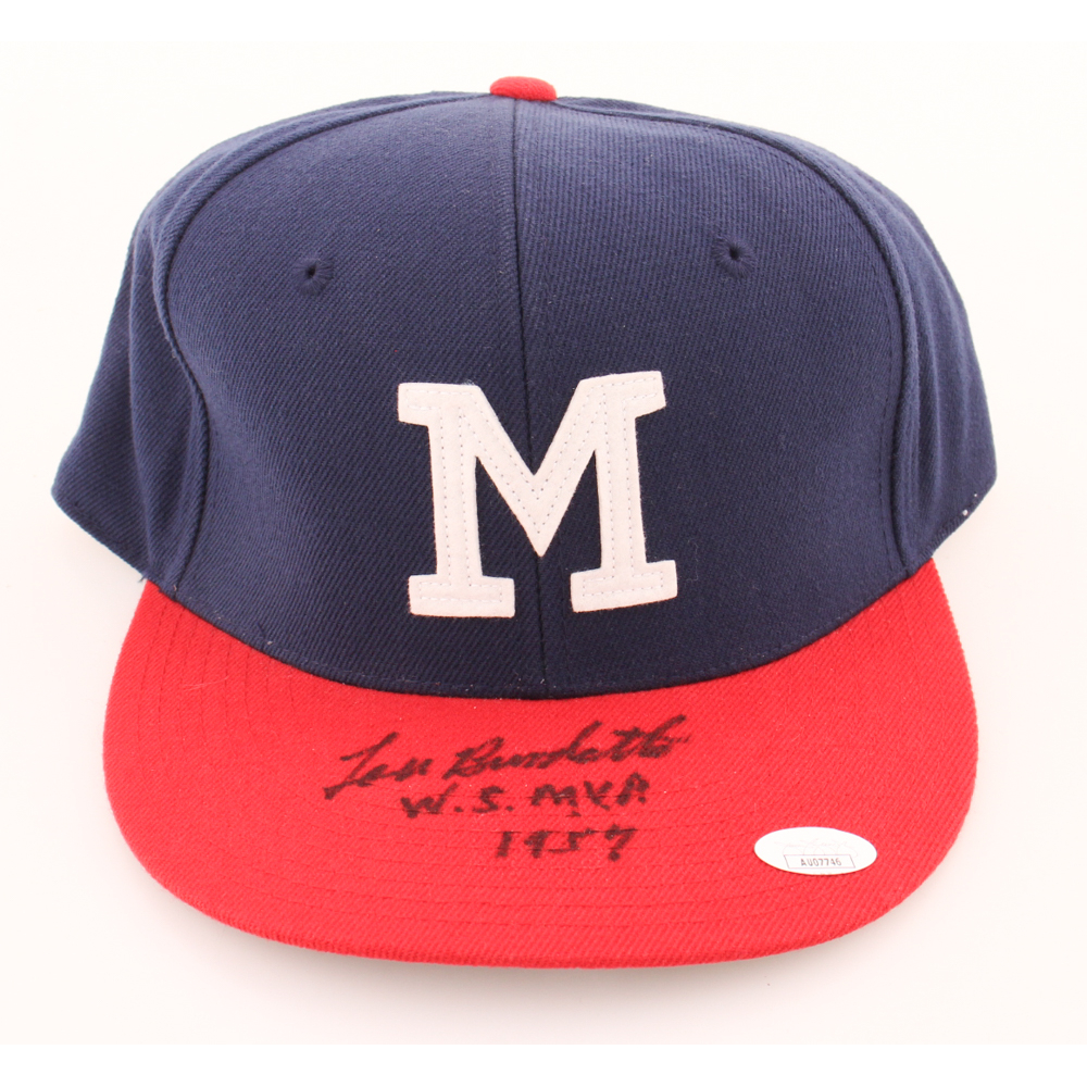 Lew Burdette Signed Braves Baseball Hat Inscribed " W.S. MVP 1957" (JSA ...
